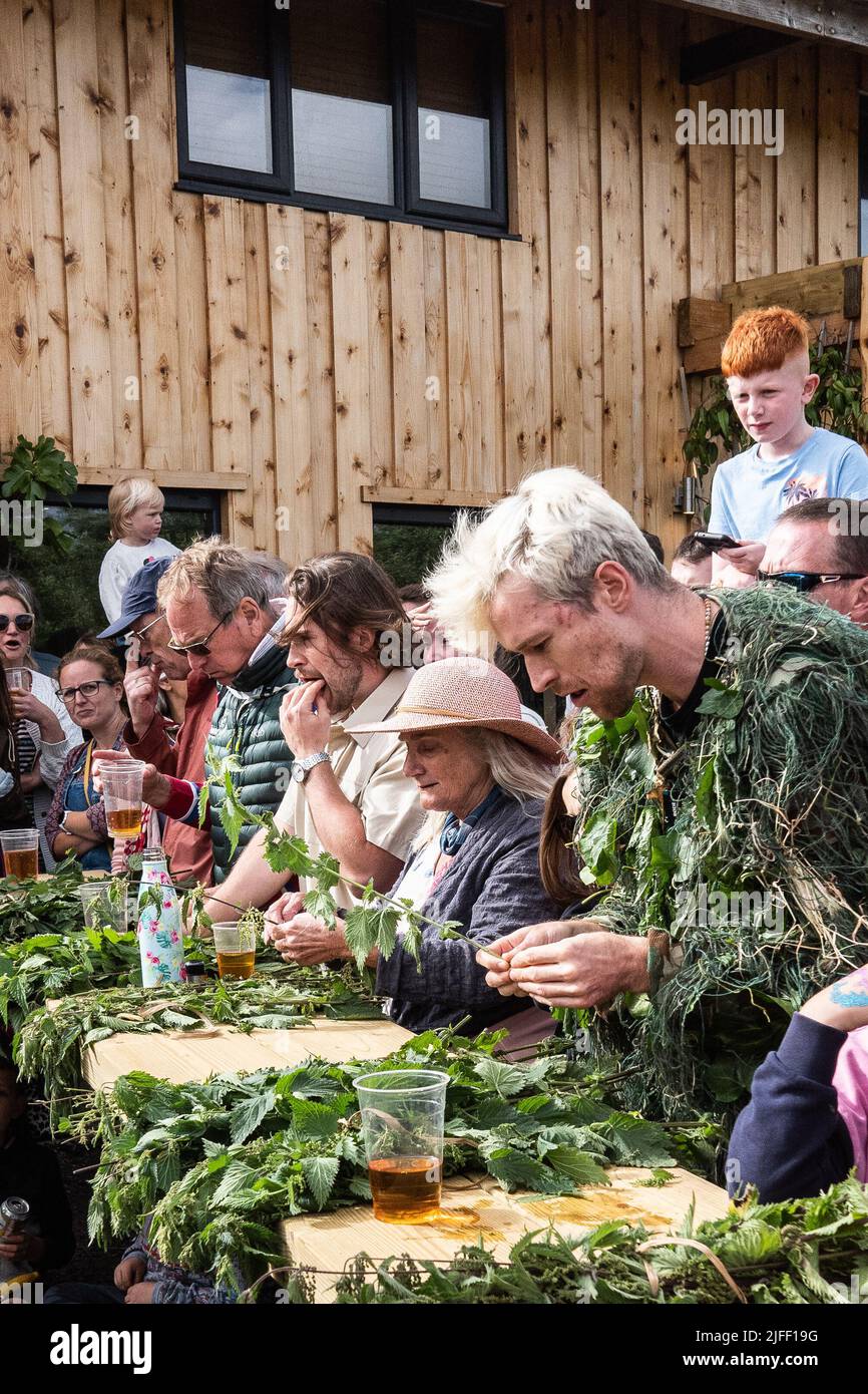 Dorset World Nettle Eating Competition 2022 Stock Photo - Alamy