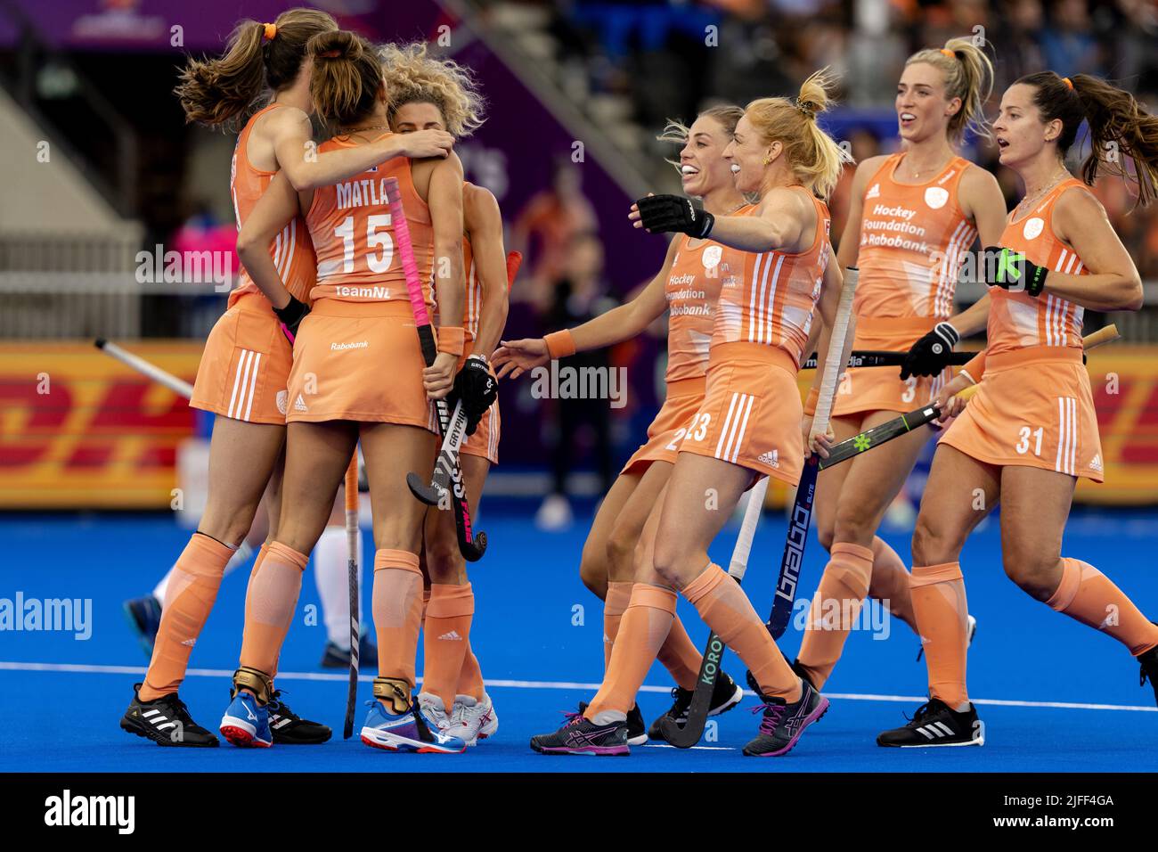 AMSTERDAM - Frederique Matla and Maria Verschoor during the match ...