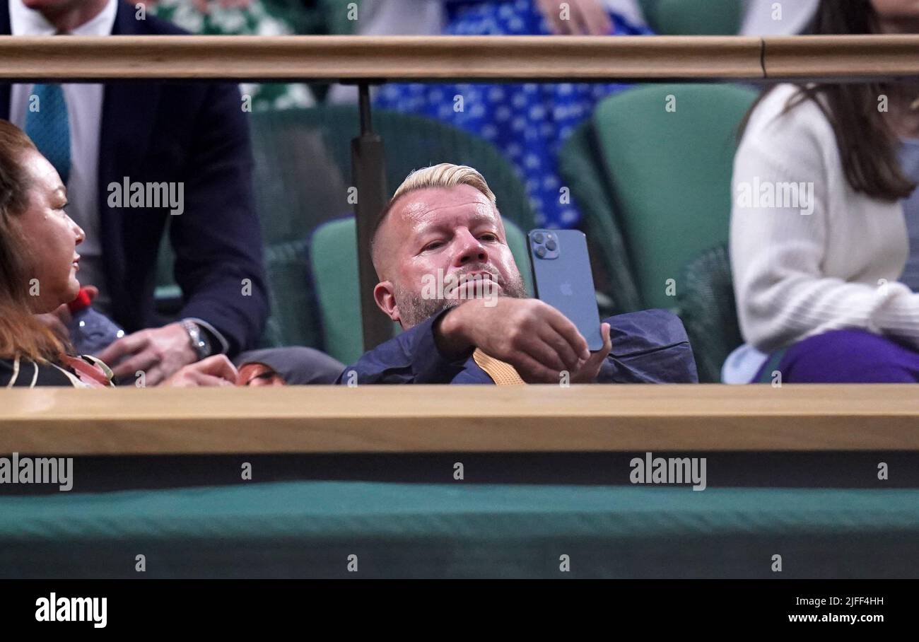 Paralympic athlete Lee Pearson watches the action during day six of the ...