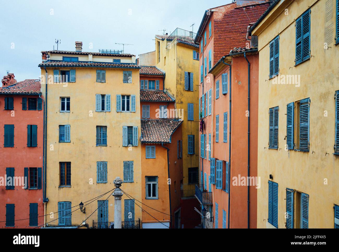 Colorful facades of buildings in a city Stock Photo - Alamy
