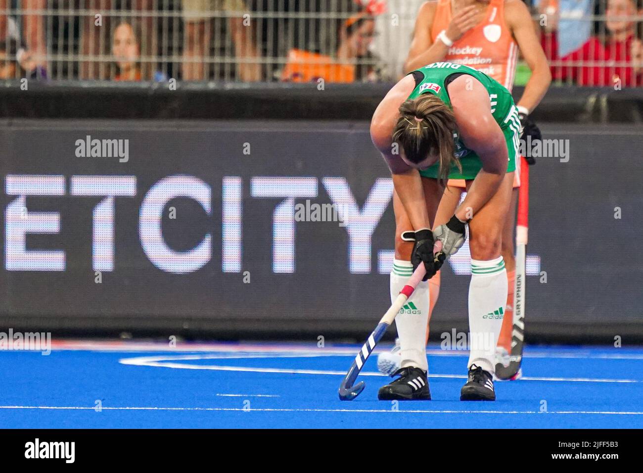 AMSTELVEEN, NETHERLANDS - JULY 2: Hannah McLoughlin of Ireland during ...