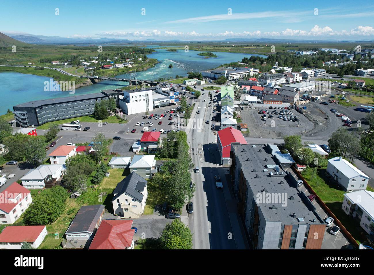 Selfoss, Iceland. Drone View Stock Photo - Alamy