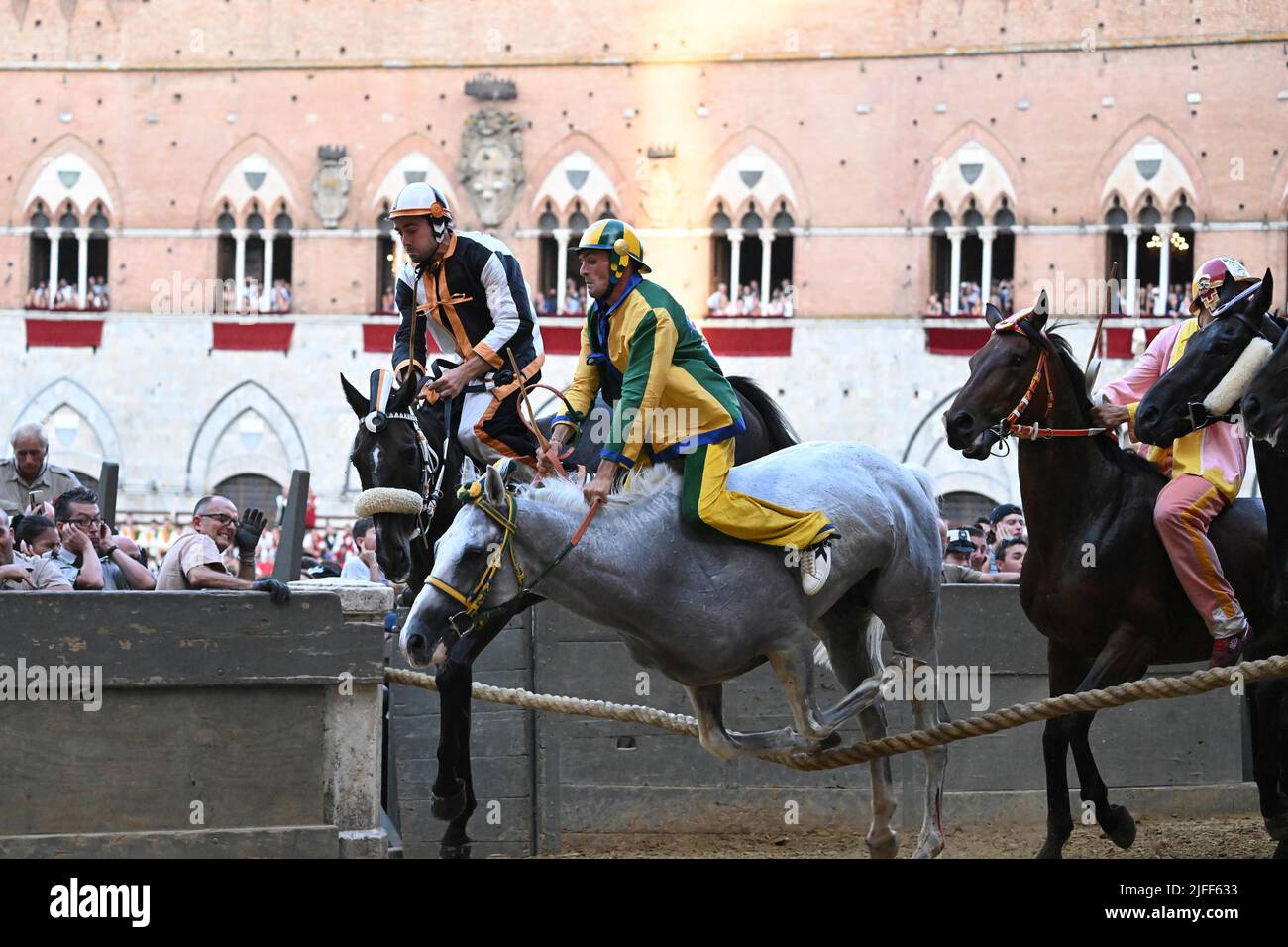 July 2, 2022, Siena, Italy: Italian jockey Stefano Piras, who races for ...