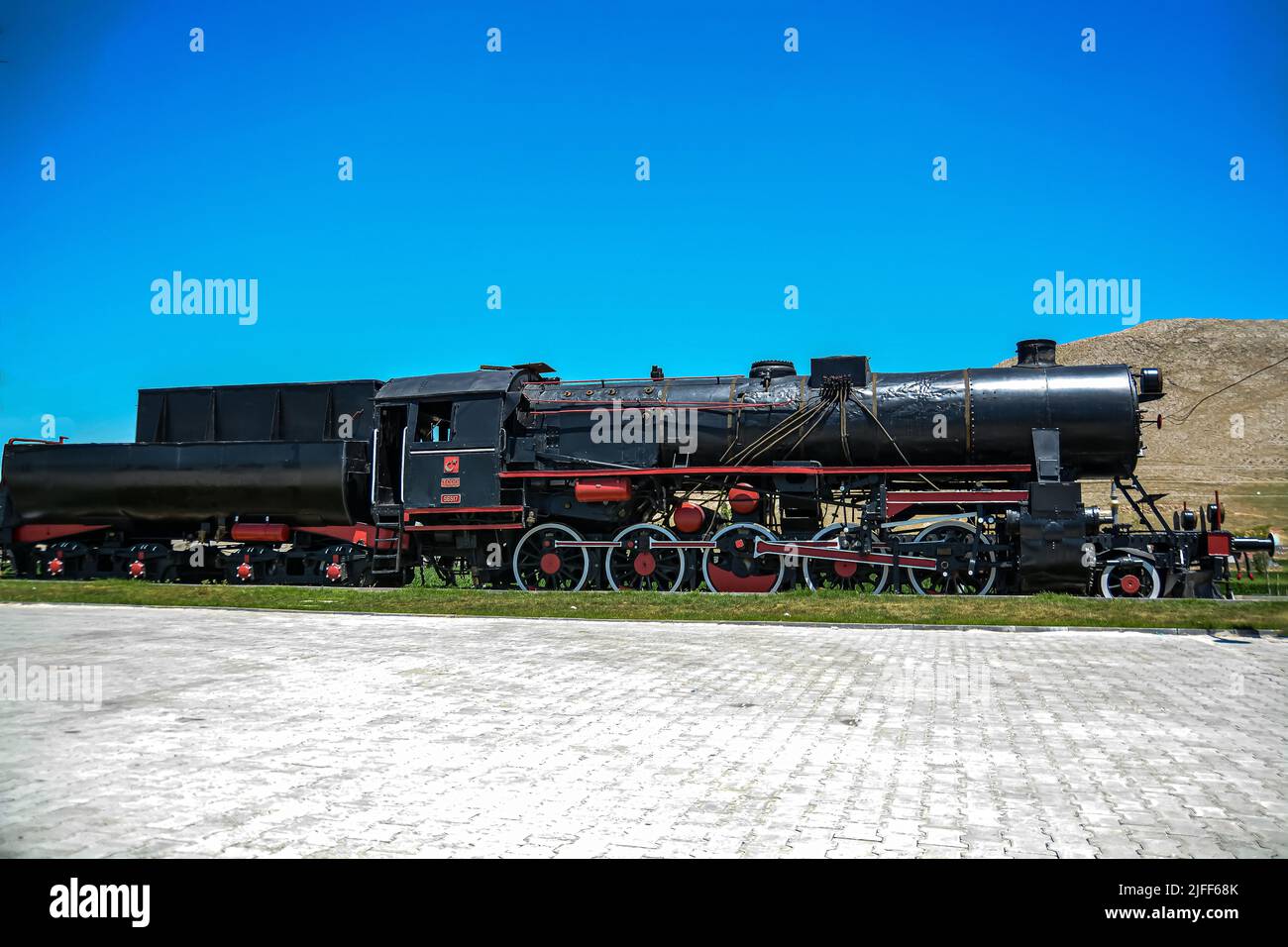 Passenger wagon Train With Steam Locomotive No 56517 Stock Photo - Alamy