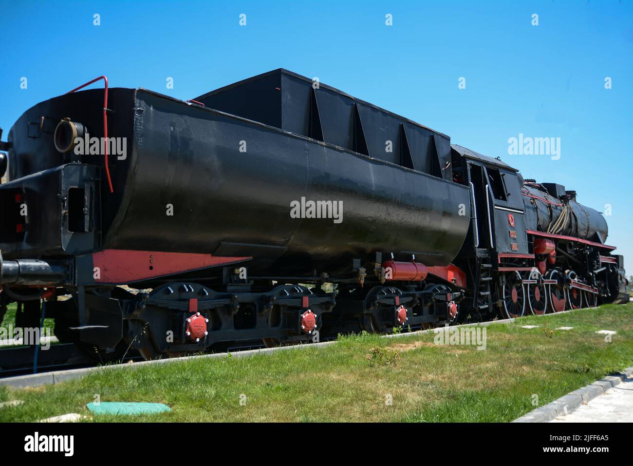 Passenger wagon Train With Steam Locomotive No 56517 Stock Photo - Alamy