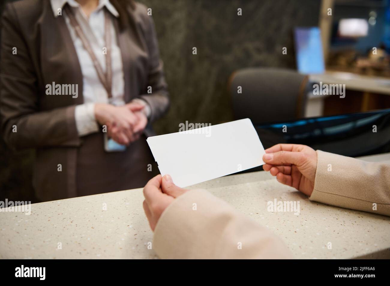 Blank boarding pass airport counter hi-res stock photography and images ...