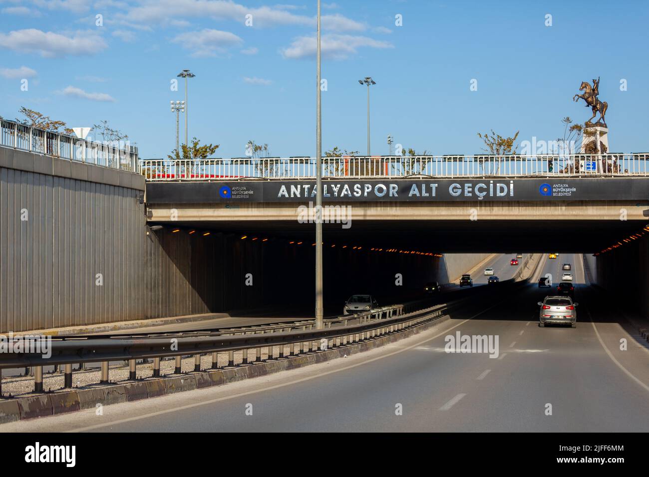 Antalya Turkey - 20 03 2022: City road signs in Turkey, Underpass Stock ...