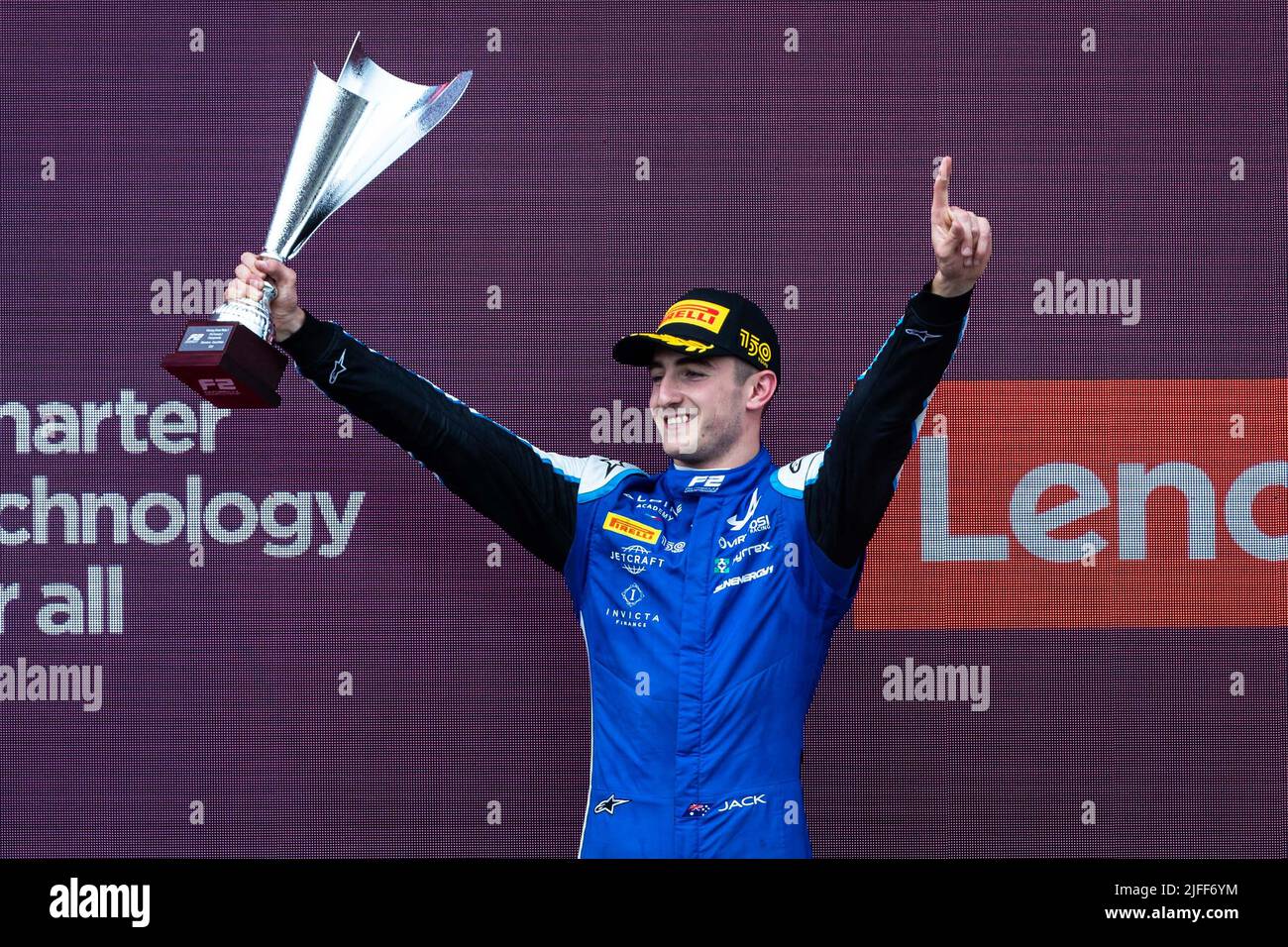 DOOHAN Jack (aus), UNI-Virtuosi Racing, Dallara F2, portrait, podium ...