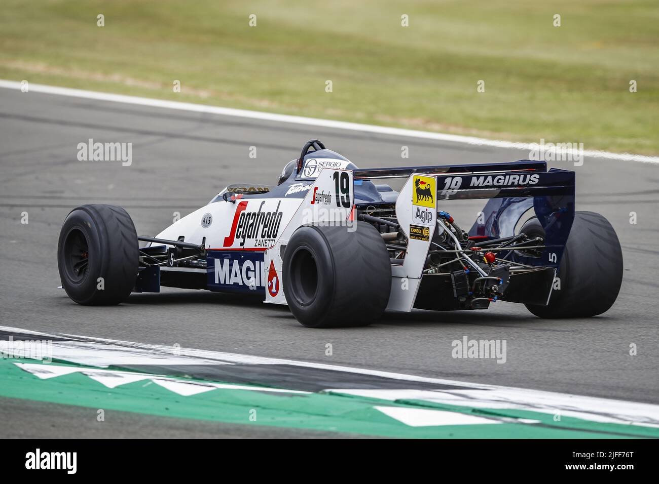 Toleman TG 183B Hart during the Formula 1 Lenovo British Grand Prix ...