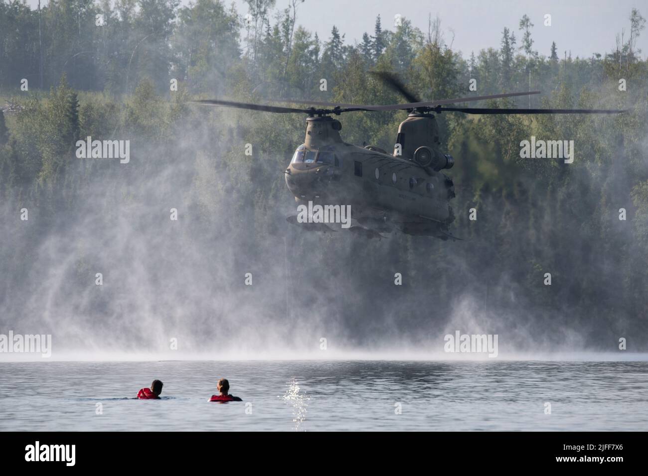 An Army CH-47F Chinook, operated by aircrew from B Company, 1-52nd ...