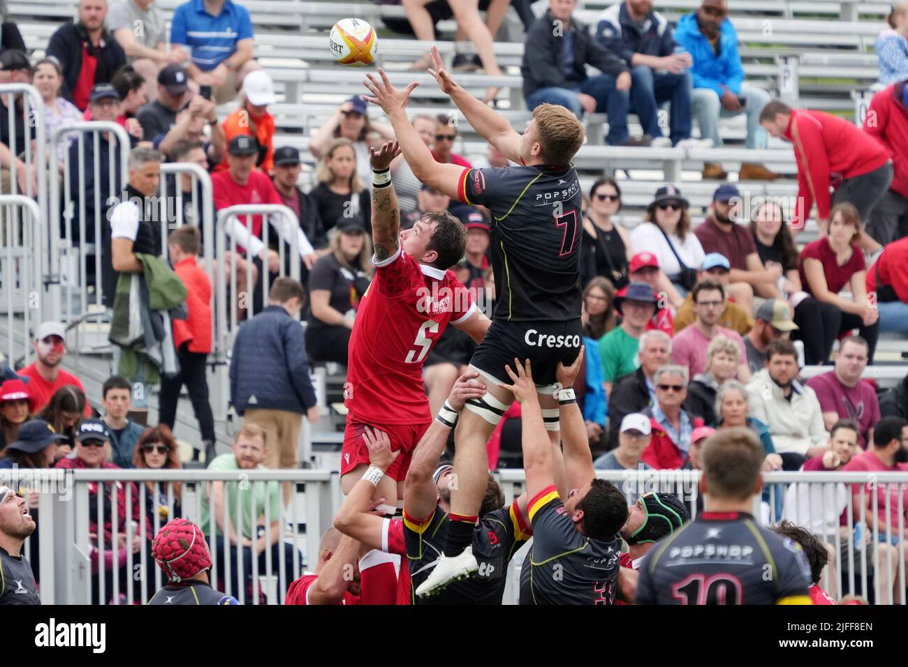 Canada's Conor Keys, left, and Belgium's Toon Deceuninck fight for the ...