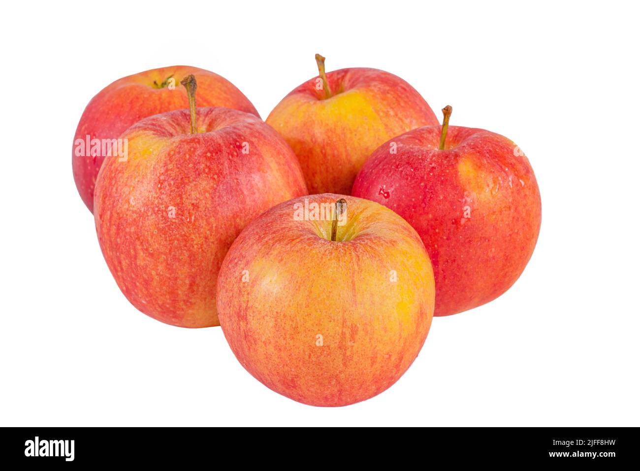 Five red apples on a white background close-up. Apple isolate Stock ...