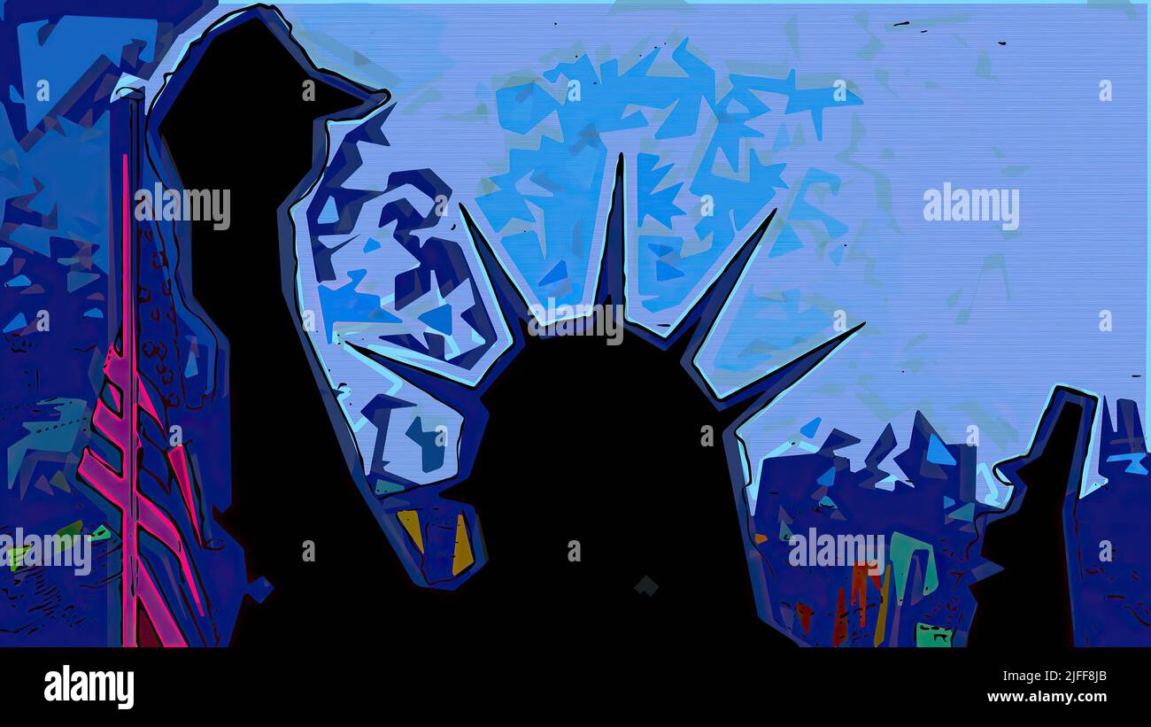 New York Statue of Liberty in a Pop Art Style Stock Photo - Alamy