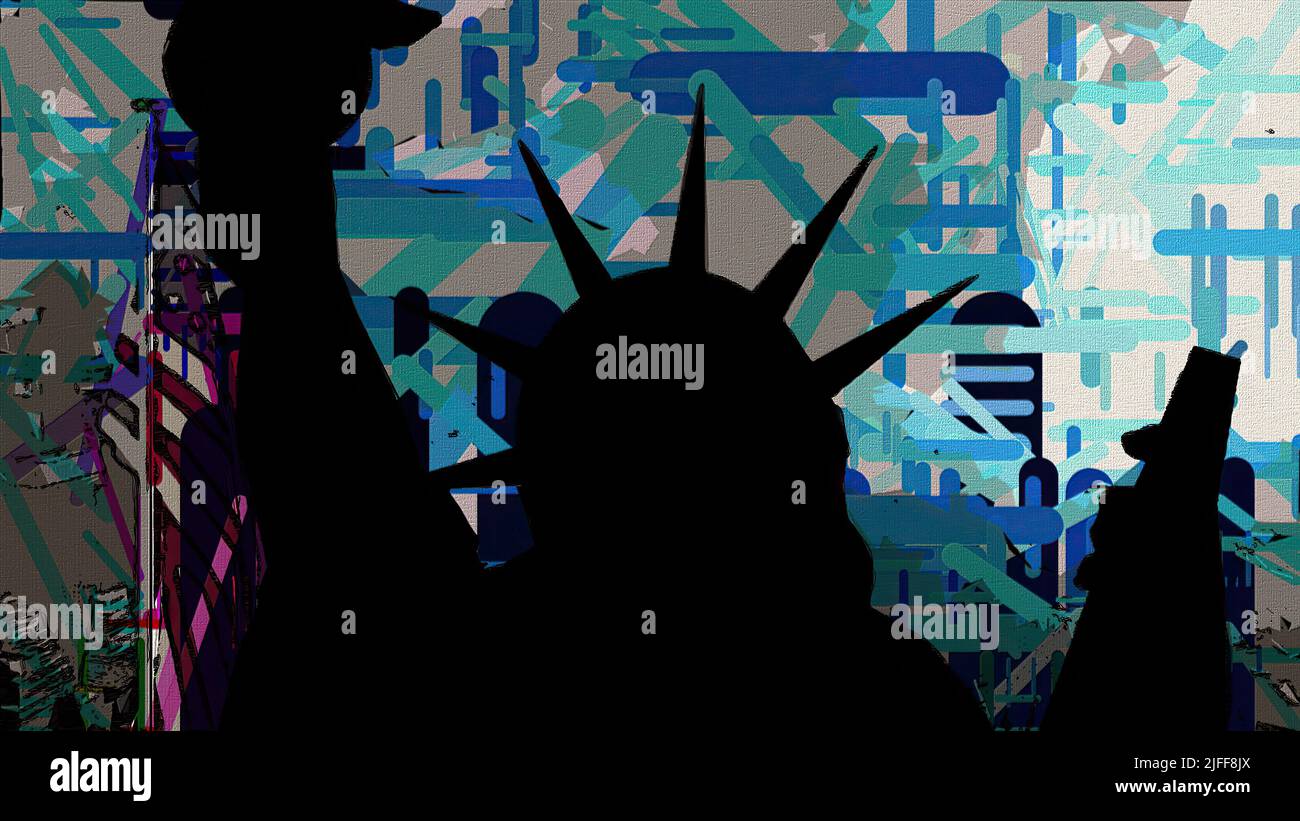 New York Statue of Liberty in a Pop Art Style Stock Photo - Alamy