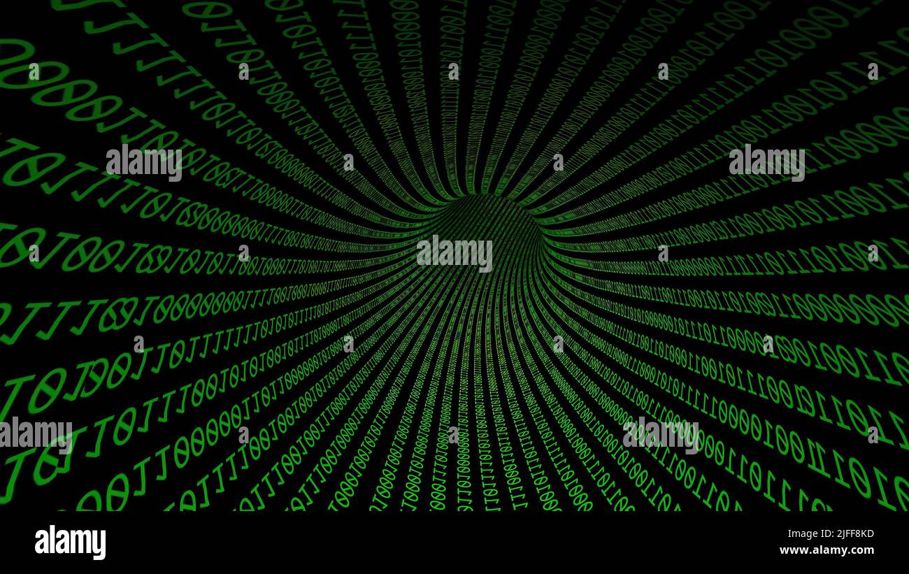 Driving Through Binary Data Tunnel Stock Photo - Alamy