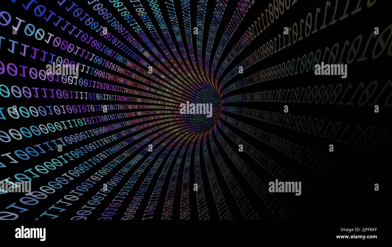 Driving Through Binary Data Tunnel Stock Photo - Alamy