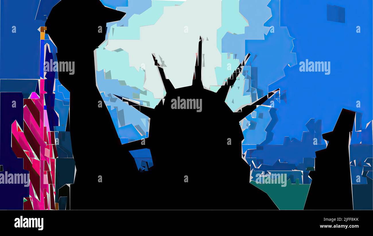 New York Statue of Liberty in a Pop Art Style Stock Photo - Alamy