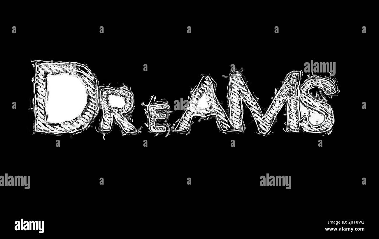 Dreams text hand drawn animation Stock Photo - Alamy