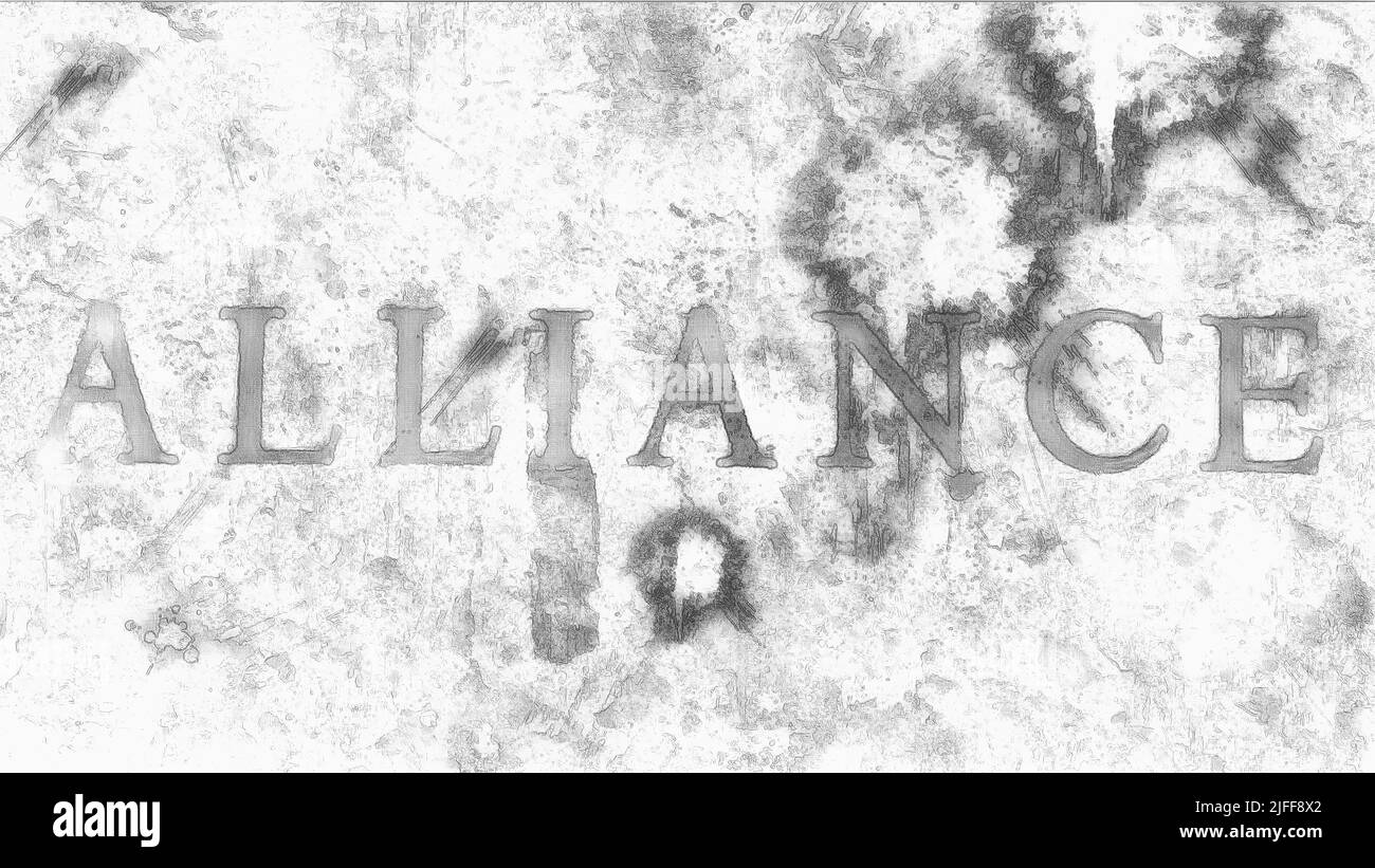 Alliance text hand draw digital art Stock Photo - Alamy