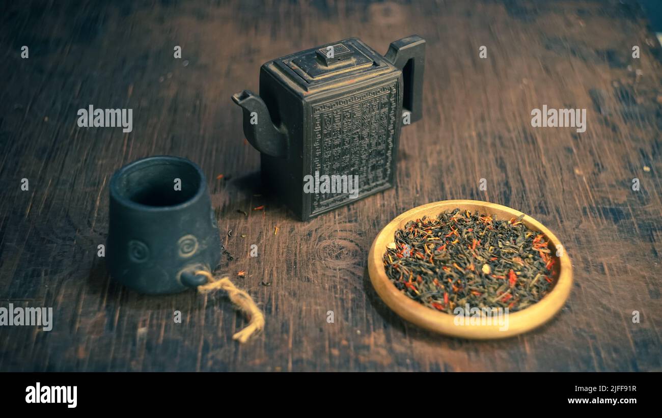 Chinese tea ceremony ancient vintage clay Chinese teapot classical ...