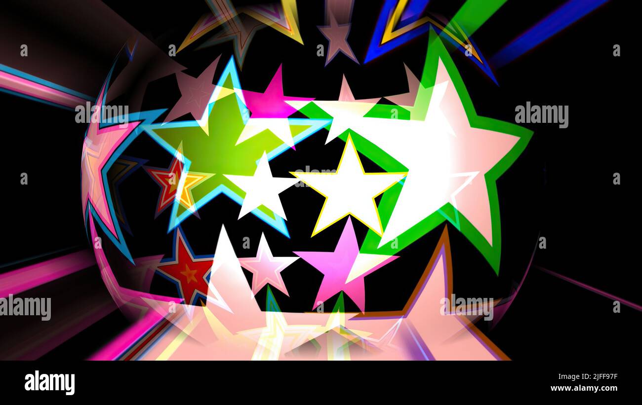 Animation bright colorful stars spinning hi-res stock photography and ...