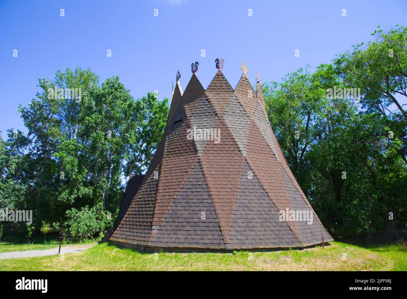 Hungary, Ópusztaszer, historic memorial, yurt, traditional dwelling ...