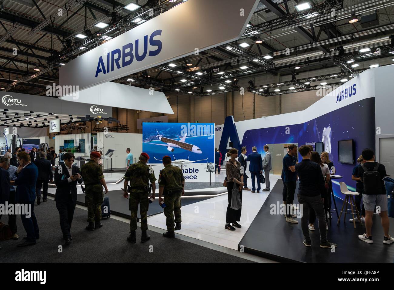 BERLIN, GERMANY - JUNE 23, 2022: Stand of a European multinational ...