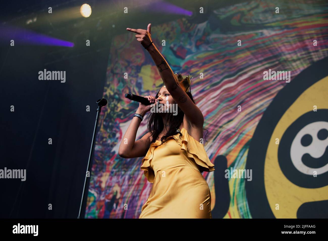 The rapper Joy Nirak Fikile M'Batha performs on stage at the Popaganda Festival in Stockholm ...