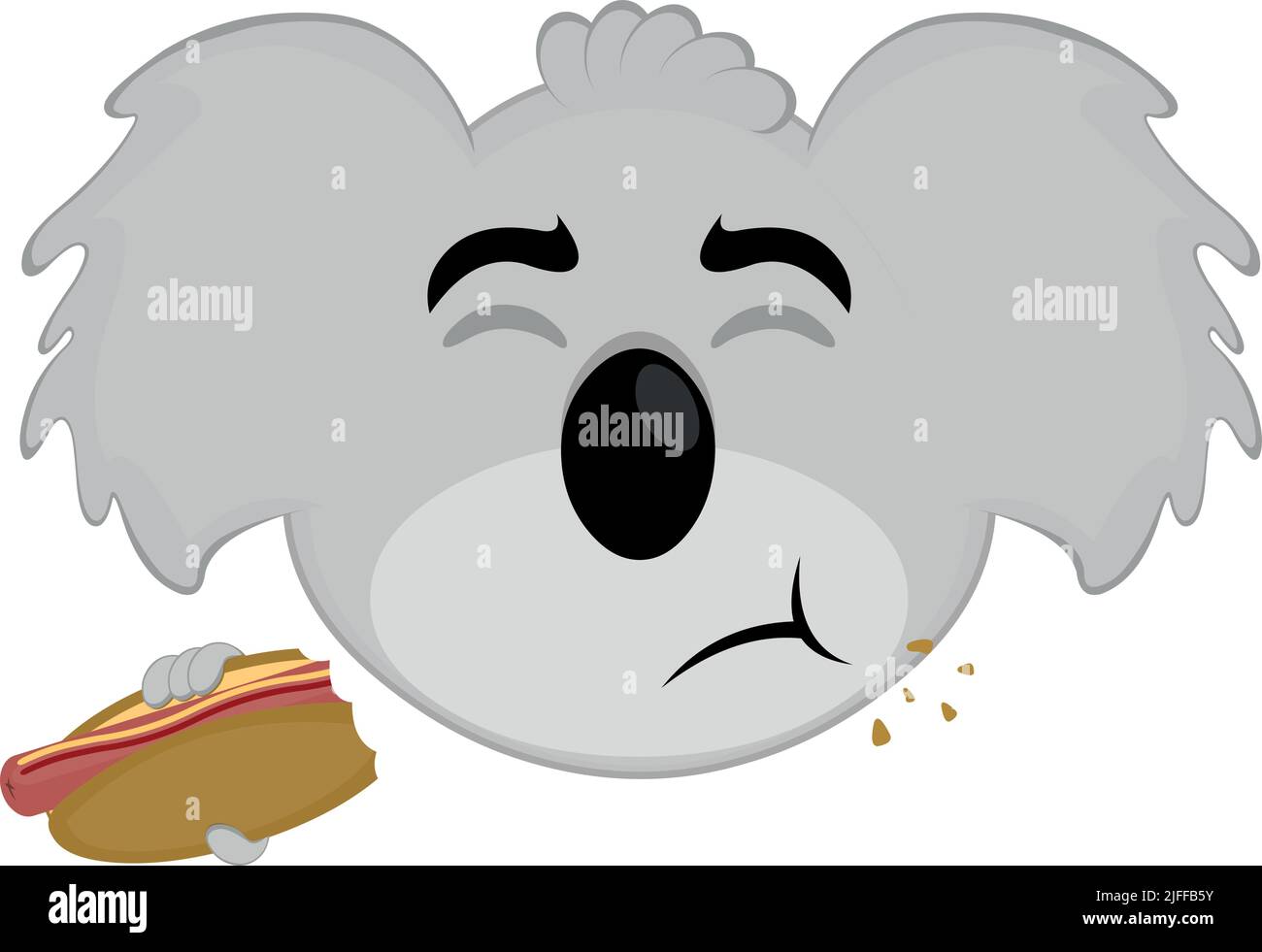 Vector illustration of a koala cartoon eating a hot dog Stock Vector ...