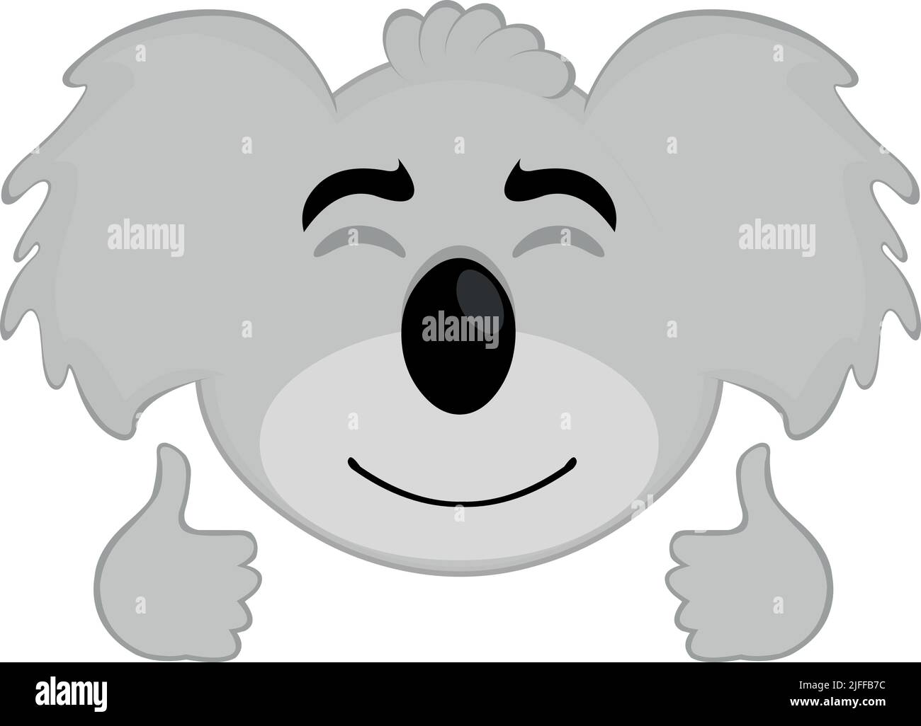 Vector illustration of the face of a koala cartoon with a cheerful ...