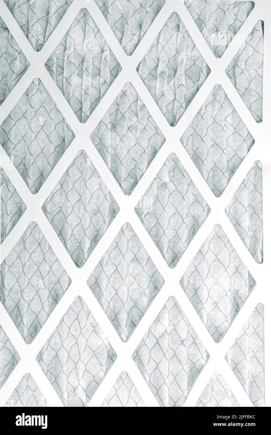 Purified air filter with diamond shapes and clean white lines Stock ...