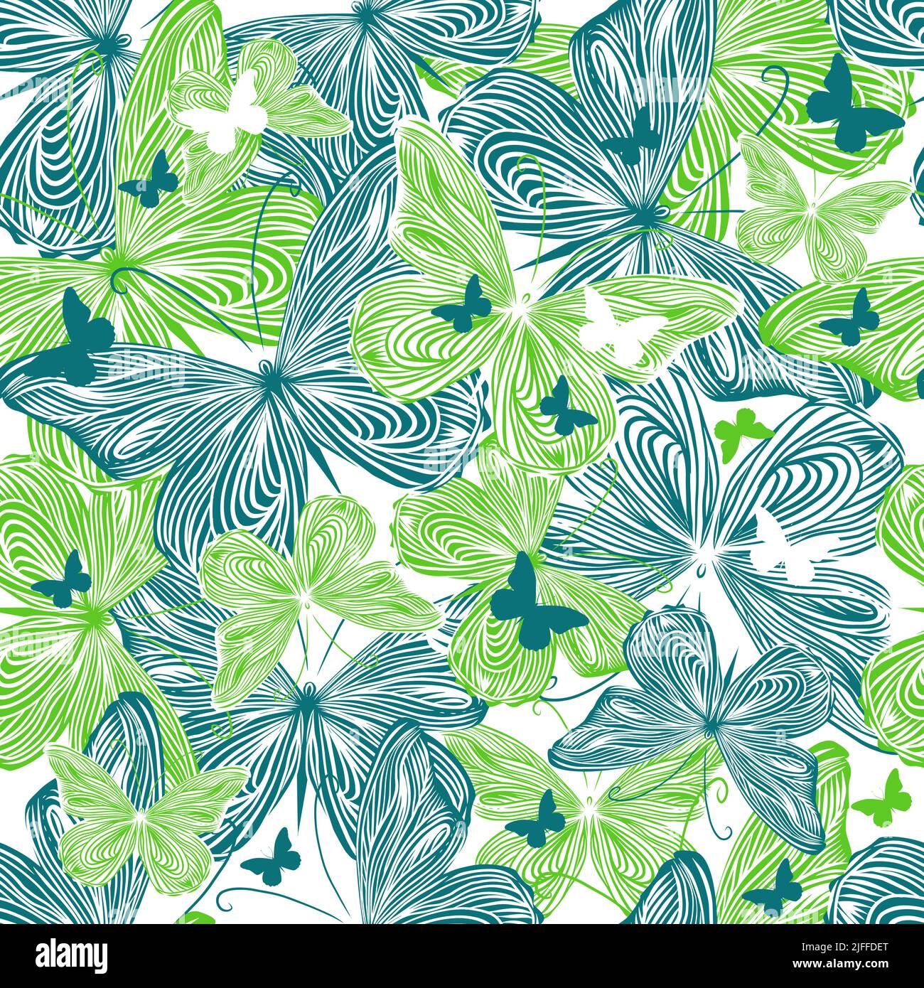 Seamless pattern butterflies blue and green. Vector illustration Stock Vector Image & Art - Alamy