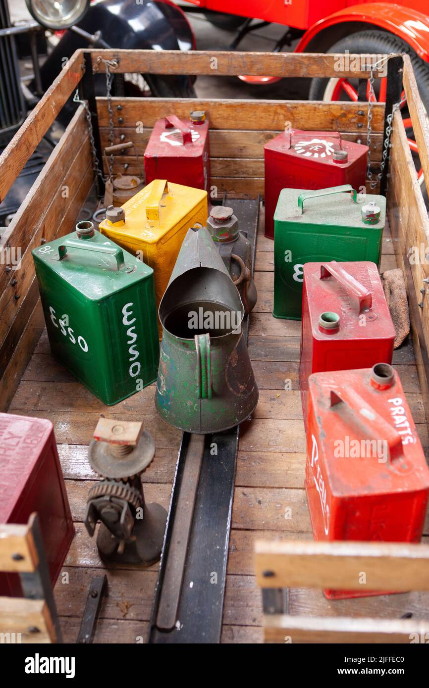 multi coloured fuel containers Stock Photo - Alamy