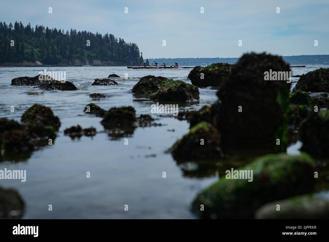 Competitors paddle during the Squamish Nation annual canoe races in the ...