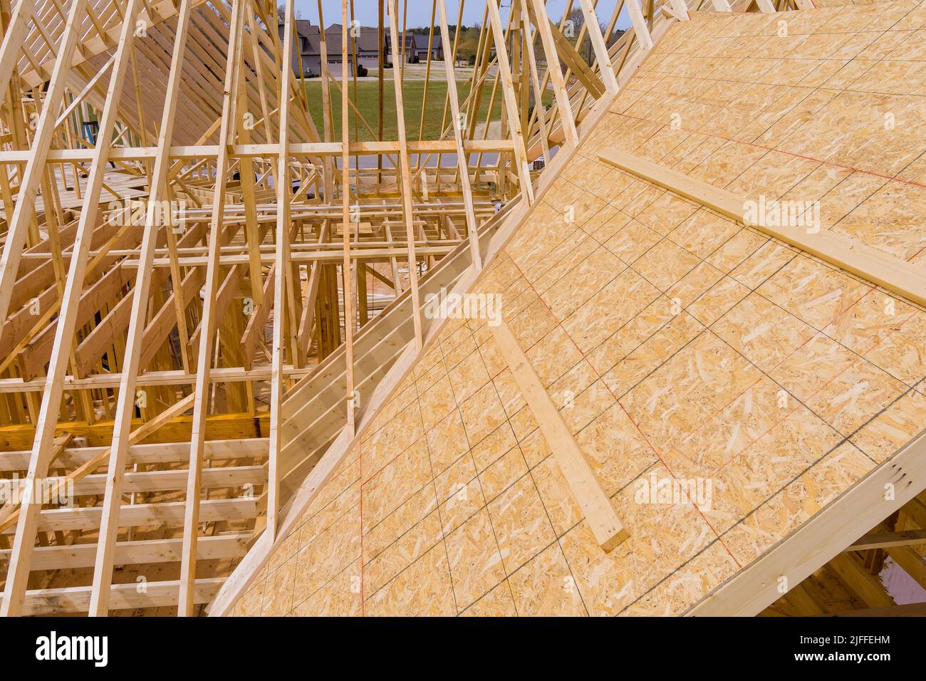 Aerial view unfinished frame house hi-res stock photography and images ...