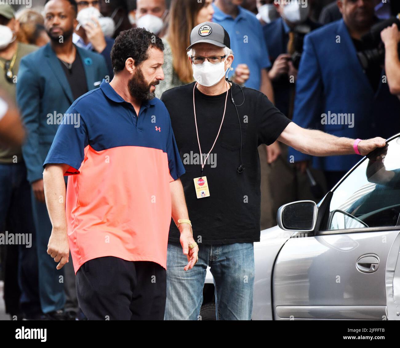 Adam Sandler is seen filming new Netflix movie 'Hustle' on the streets ...