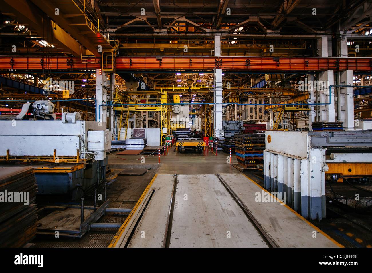 Metalworking factory production line. Interior of the worksop Stock ...