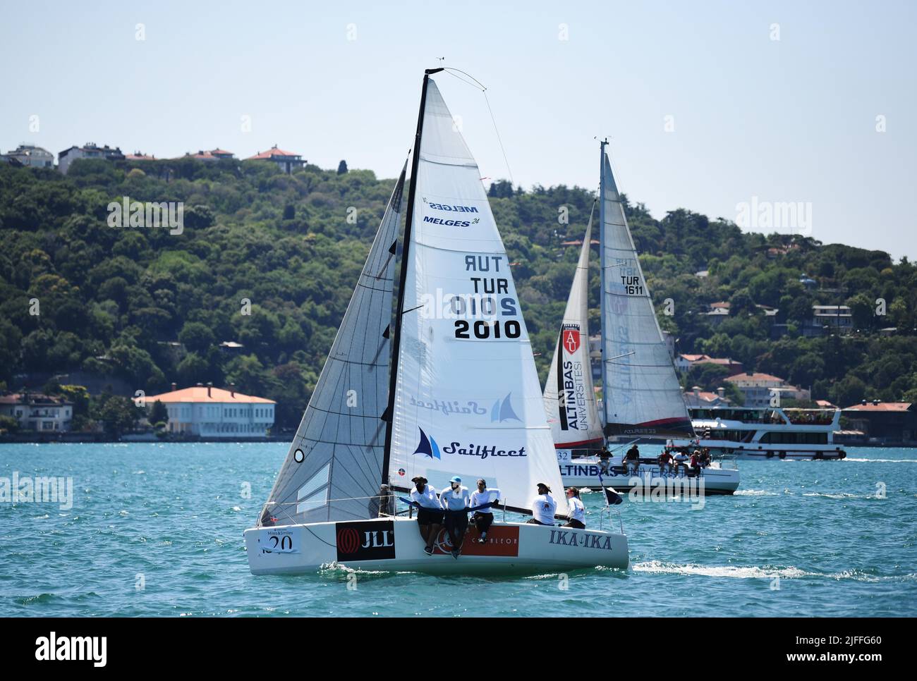 Istanbul, Turkey. 2nd July, 2022. Sailboats race celebrating Cabotage ...