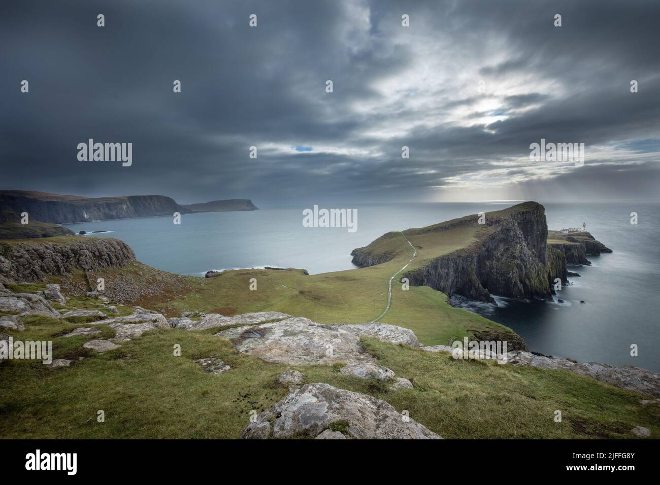 Rocks, Waves and the Rugged Landscape of Neist Point on the Isle of ...