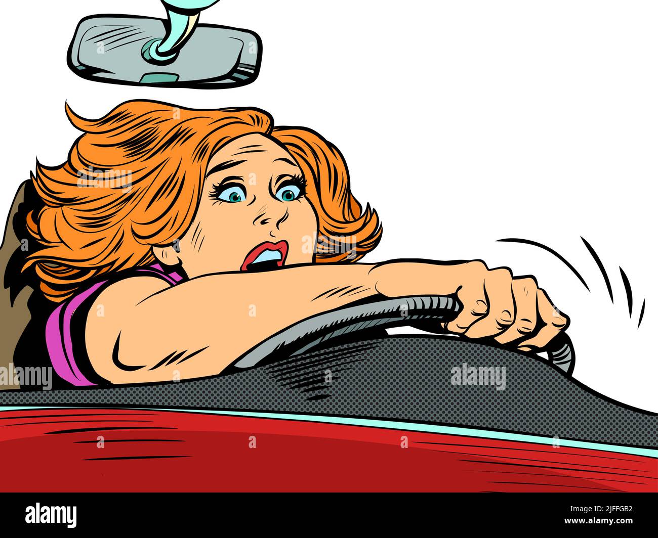 Woman car accident Stock Vector Images - Alamy