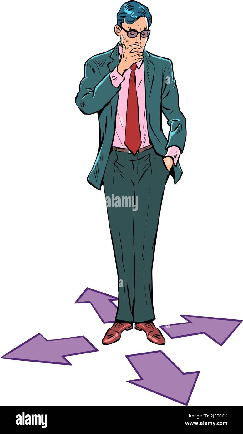 Cartoon illustration boss thinking hi-res stock photography and images ...