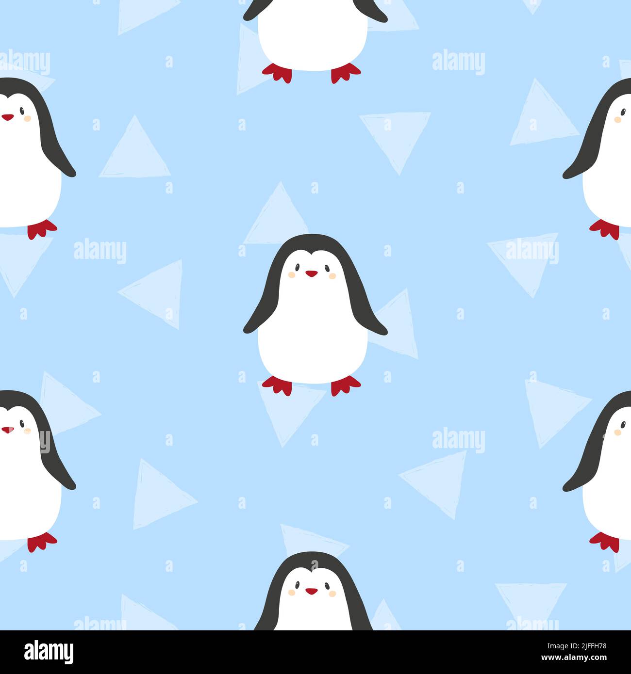 Seamless pattern with cute penguins for kids. Vector childish ...