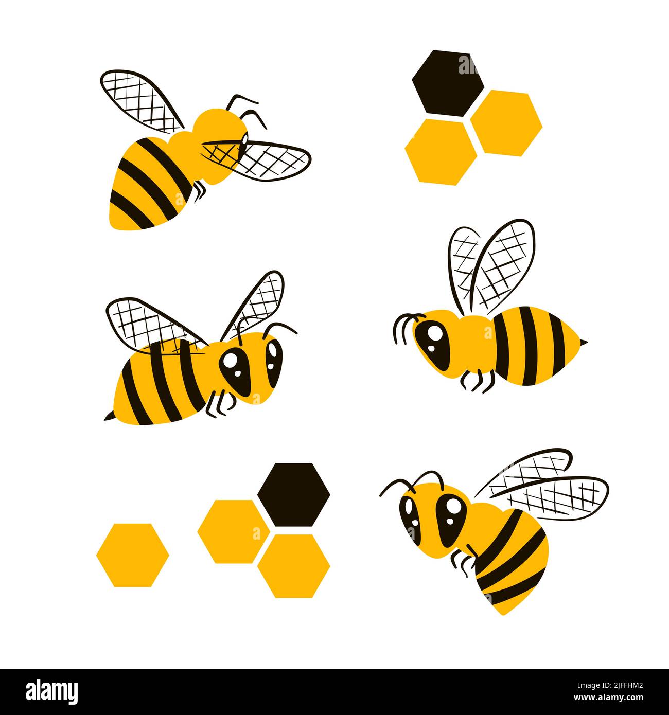 Cartoon bee insect set. Vector illustration Stock Vector Image & Art ...