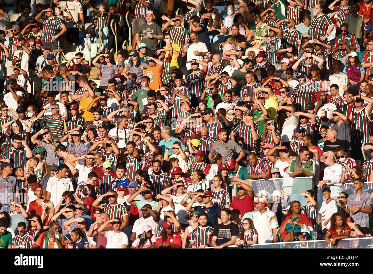 Rio, Brazil - July 02, 2022: Fans player in match between Fluminense vs ...