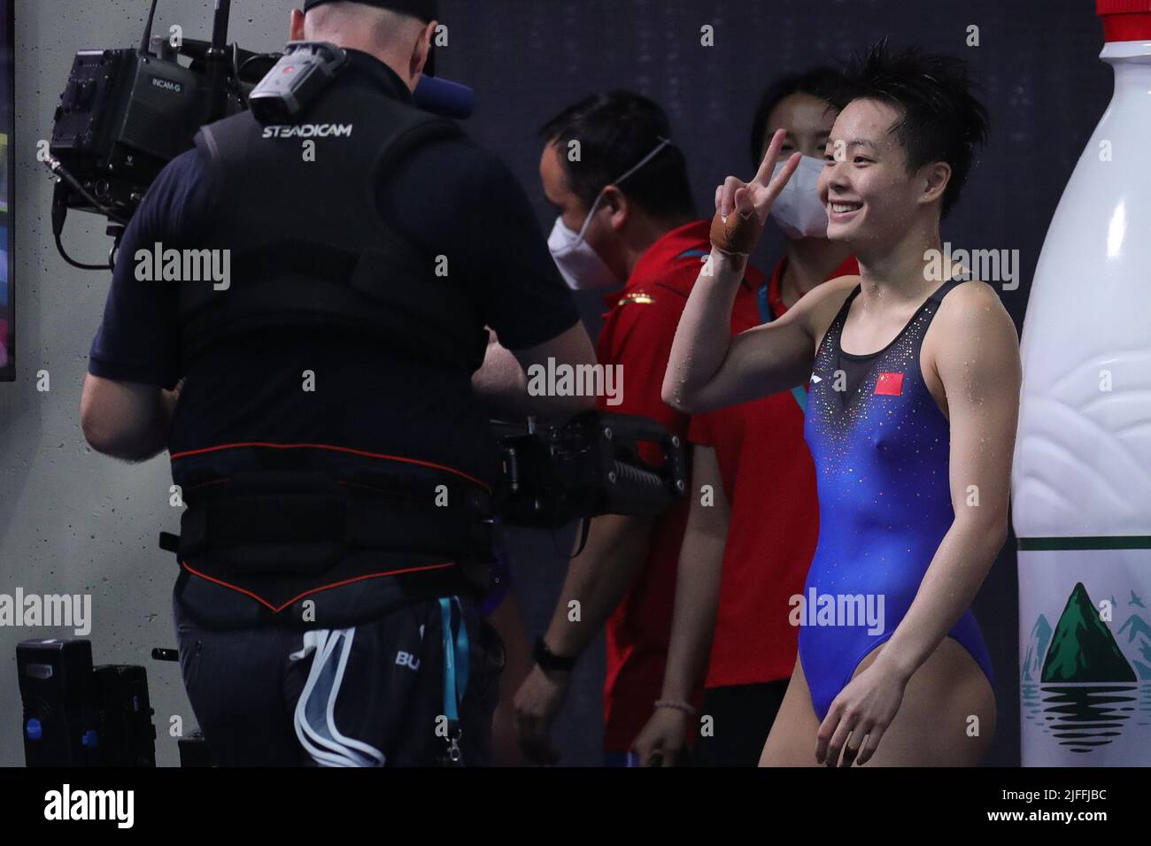 Budapest, Hungary. 2nd July, 2022. Chen Yiwen of China celebrates after ...
