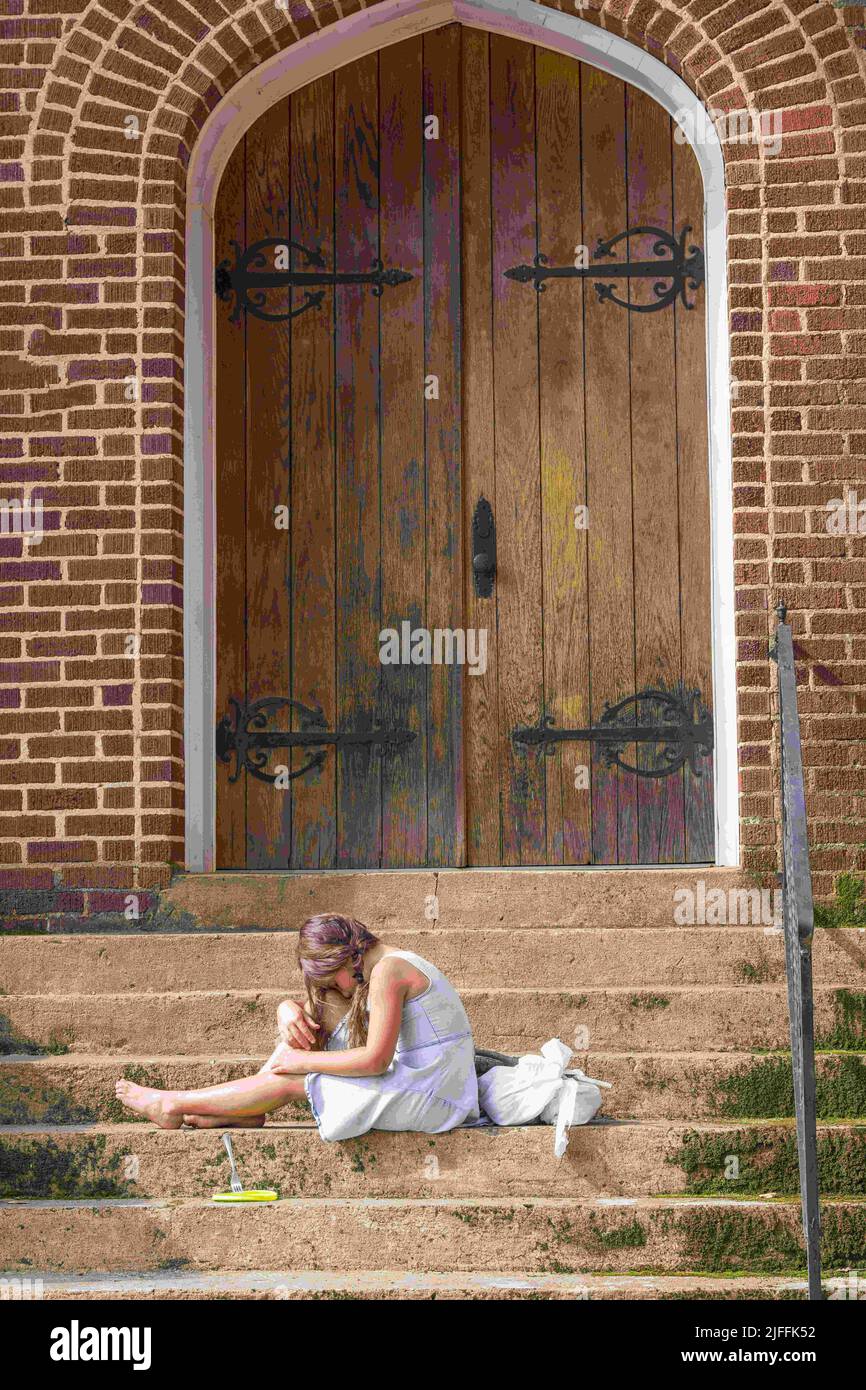 Cornelius, NC, USA. 29th June, 2022. A homeless, hungry, abandoned ...