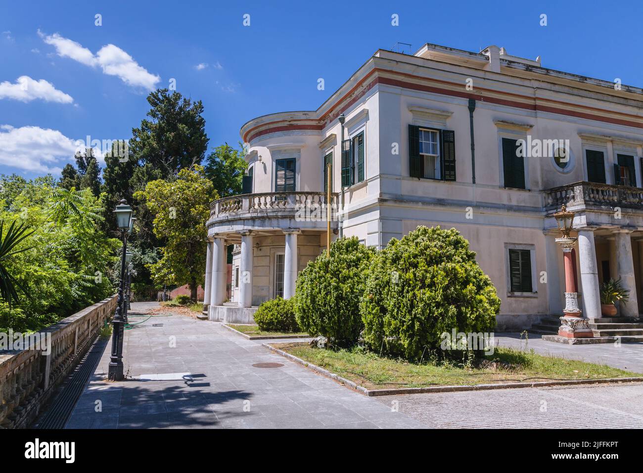 Mon Repos villa in the forest of Palaeopolis Corfu city on the island ...
