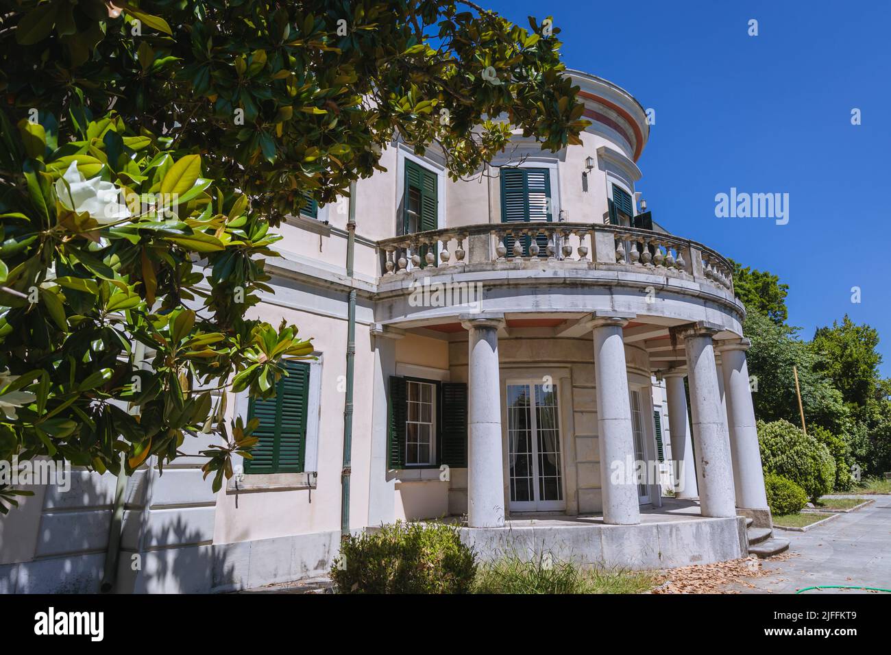 Mon Repos villa in the forest of Palaeopolis Corfu city on the island ...