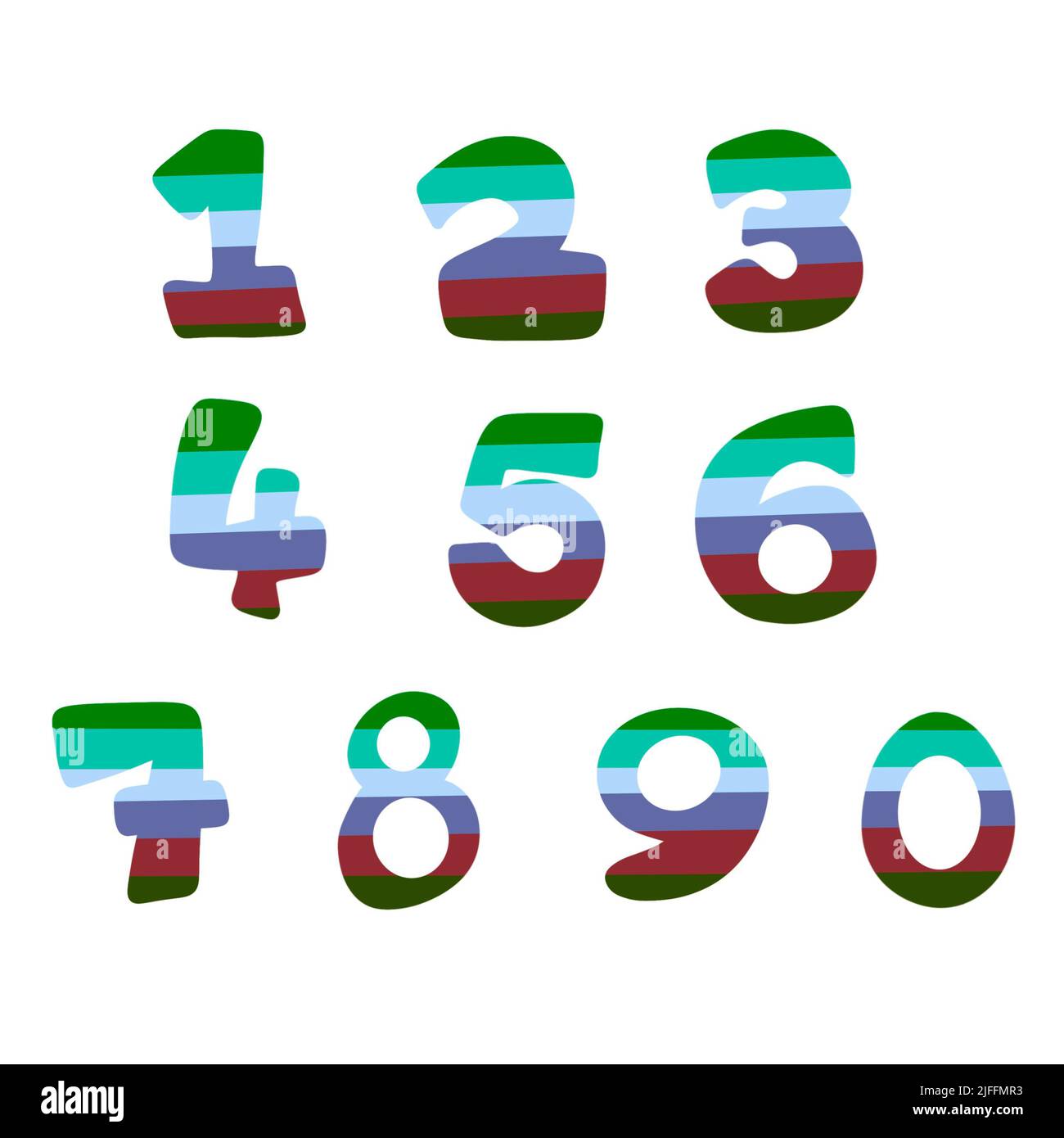 Cartoon numbers hi-res stock photography and images - Alamy