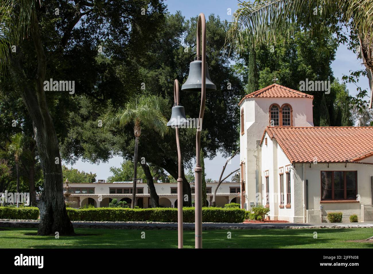 Daytime view of the historic downtown area of Perris, California, USA ...